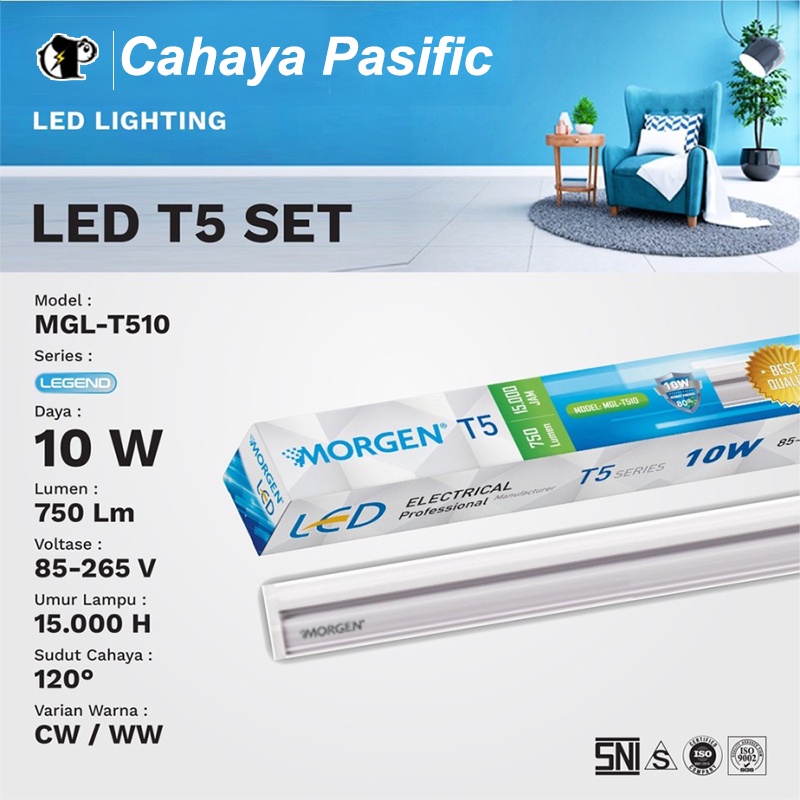 Jual LAMPU LED MORGEN - LED T5 SET 10W/15W/20W PUTIH 6500K | Shopee Indonesia