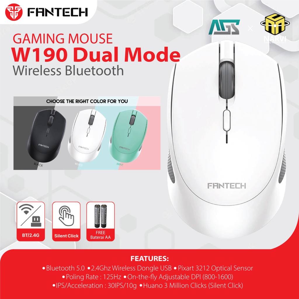 Jual Fantech W190 Dual Mode Free Baterai Wireless Bluetooth - Gaming ...