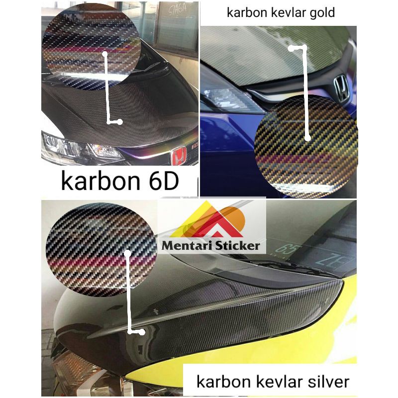 Jual STICKER CARBON 6D/STIKER KARBON 6D/SCOTHLITE CARBON KEVLAR SUPER ...