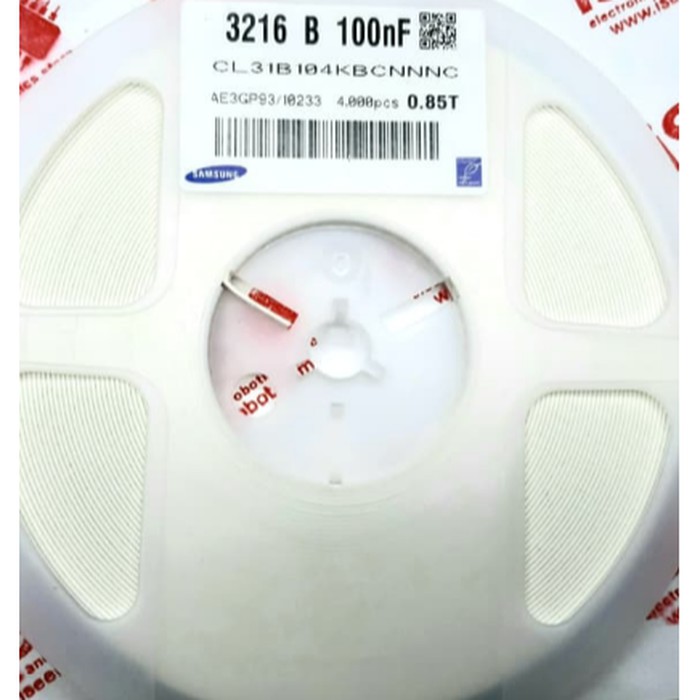 Jual 1206 104 Capasitor 3216 100nF smd 50v Kapasitor 0.85T SMD merk ...