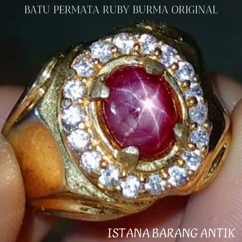 Jual CINCIN BATU PERMATA RUBY BURMA STAR TAJAM | Shopee Indonesia