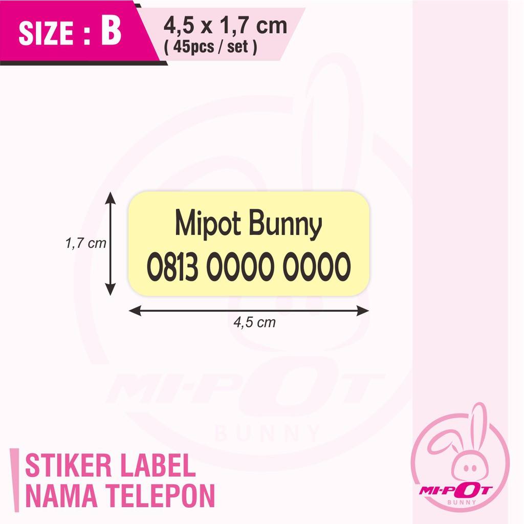 Jual STIKER LABEL - NAMA TELEPON | Shopee Indonesia