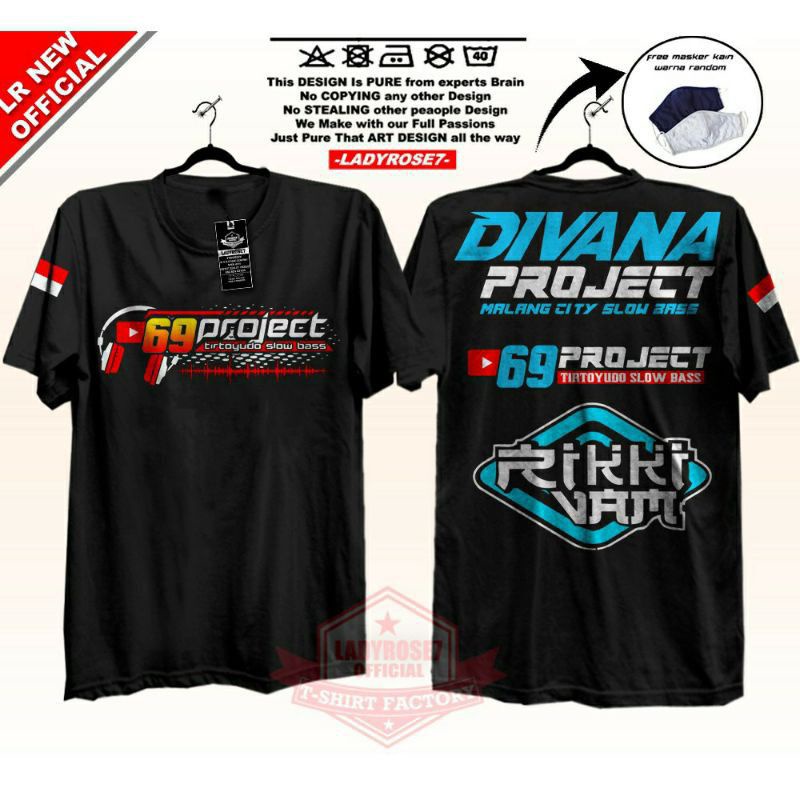 Jual kaos keren DJ 69 PROJECTS tipe 2 ft divana project & rikki vam ...