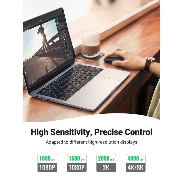 Jual Ugreen Mouse Wireless Bluetooth & USB Mini Receiver 2.4Ghz 4000dpi ...