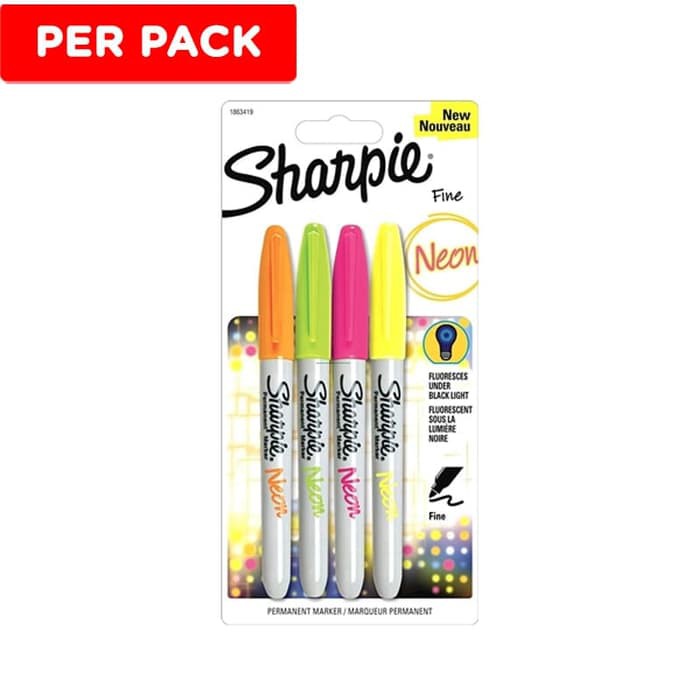Jual Sharpie Neon Fine Point Permanent Marker - Isi 4 (Orange, Green ...
