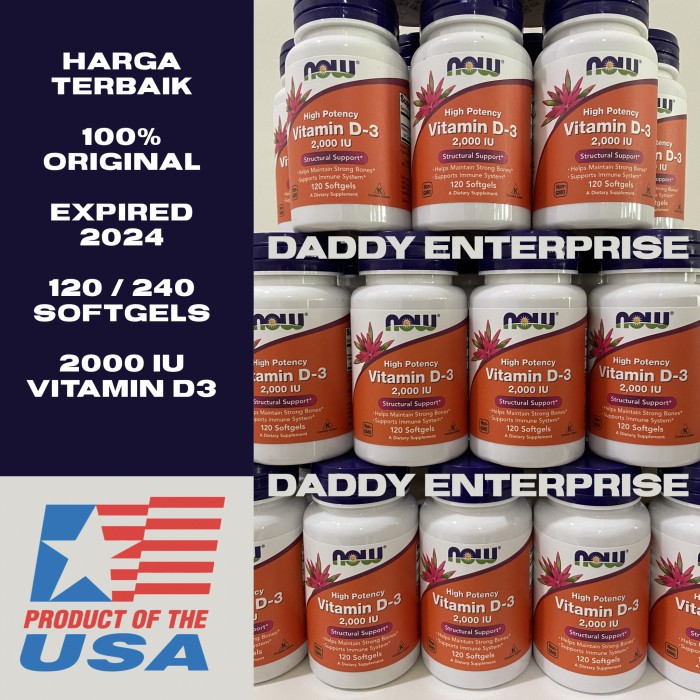 Jual Now Vitamin D3 2000 iu 2000iu 120 240 Softgels Original - 120 Softgels | Shopee Indonesia