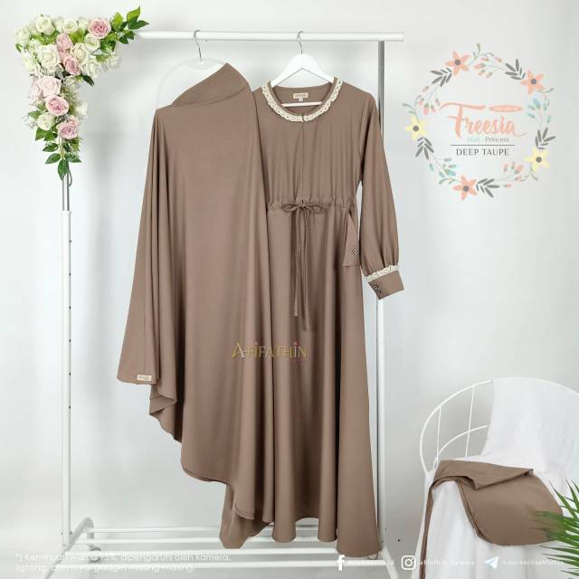 Jual Afifathin Freesia warna deep taupe | Shopee Indonesia