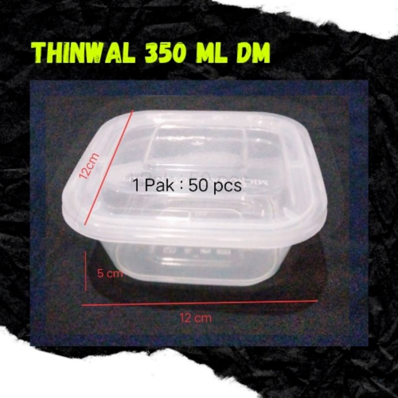 Jual Thinwal Kotak Persegi SQ 350 ml DM | Shopee Indonesia