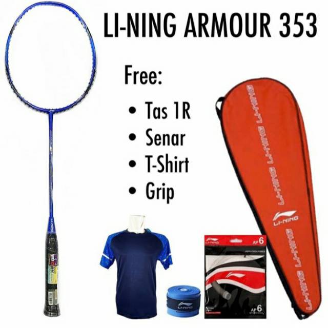 Jual RAKET BADMINTON LINING ARMOUR 353 ORIGINAL BULUTANGKIS HARGA MURAH ...