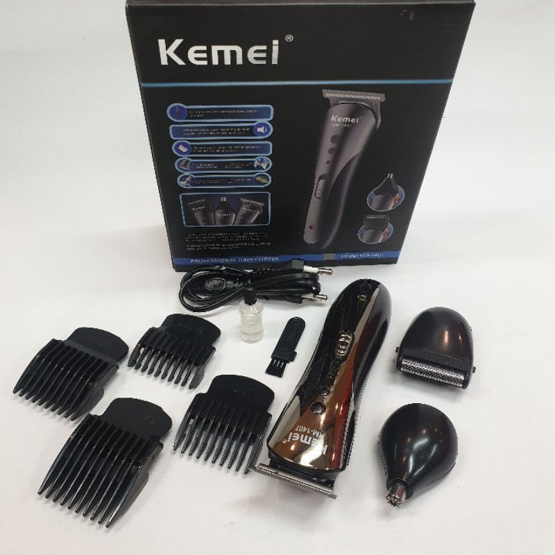 Jual Alat Mesin Cukur Pangkas Rambut Kemei 3in1 Km1419 Potong kumis bulu hidung Terlaris ...