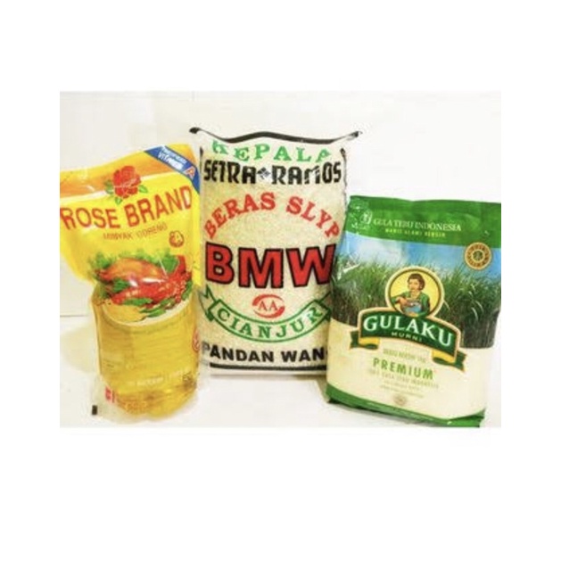 Jual Paket sembako 50rb (Gula 1kg,Beras 1kg, Minyak 1L, Miegoreng 3pcs ...