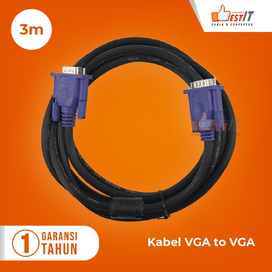 Jual Kabel VGA Male to Male High Quality 3 Meter | Shopee Indonesia