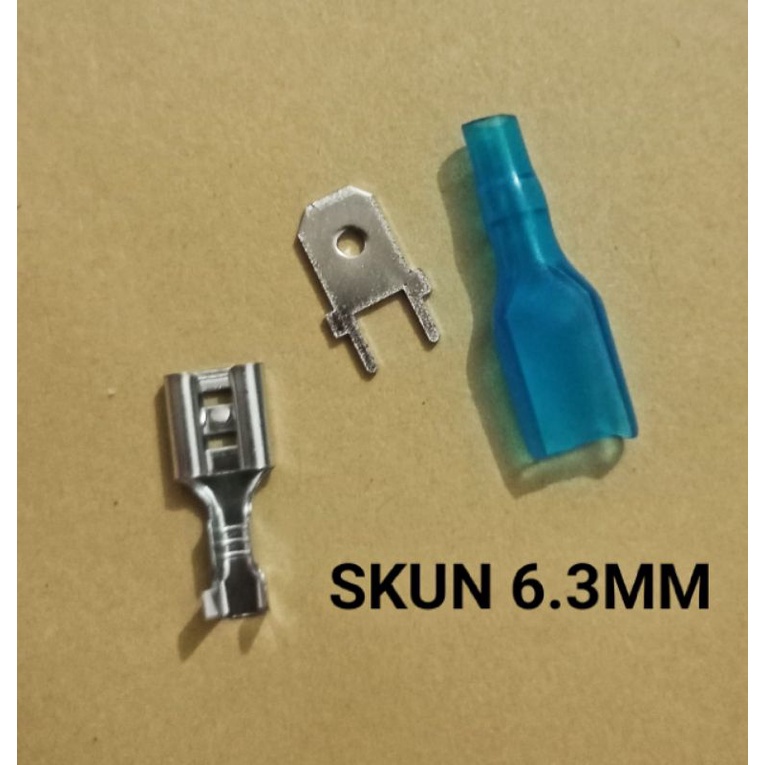 Jual SKUN PCB 6,3 RUBBER, PIN FLAT, SKUN FAMALE. 1SET | Shopee Indonesia