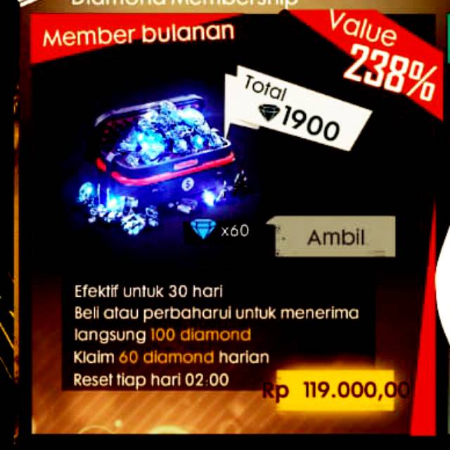 Jual DIAMOND MEMBERSHIP FREE FIRE | Shopee Indonesia