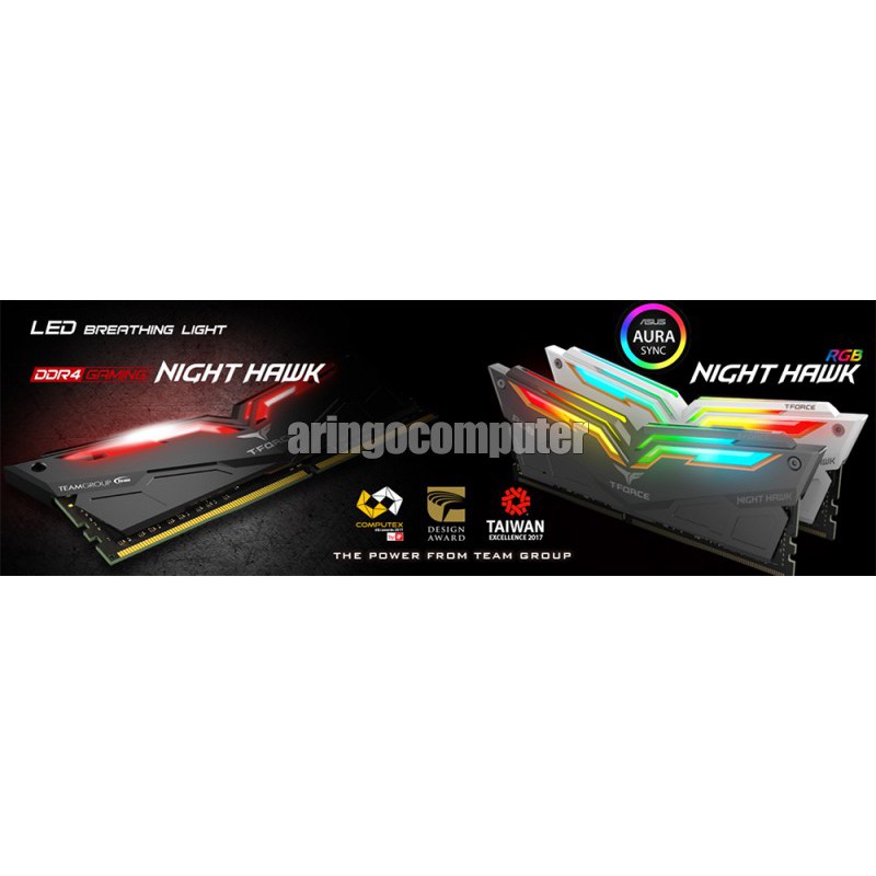 Jual Memory (RAM) Team Night Hawk RGB DDR4 2X8GB 3200Mhz WHITE | Shopee ...