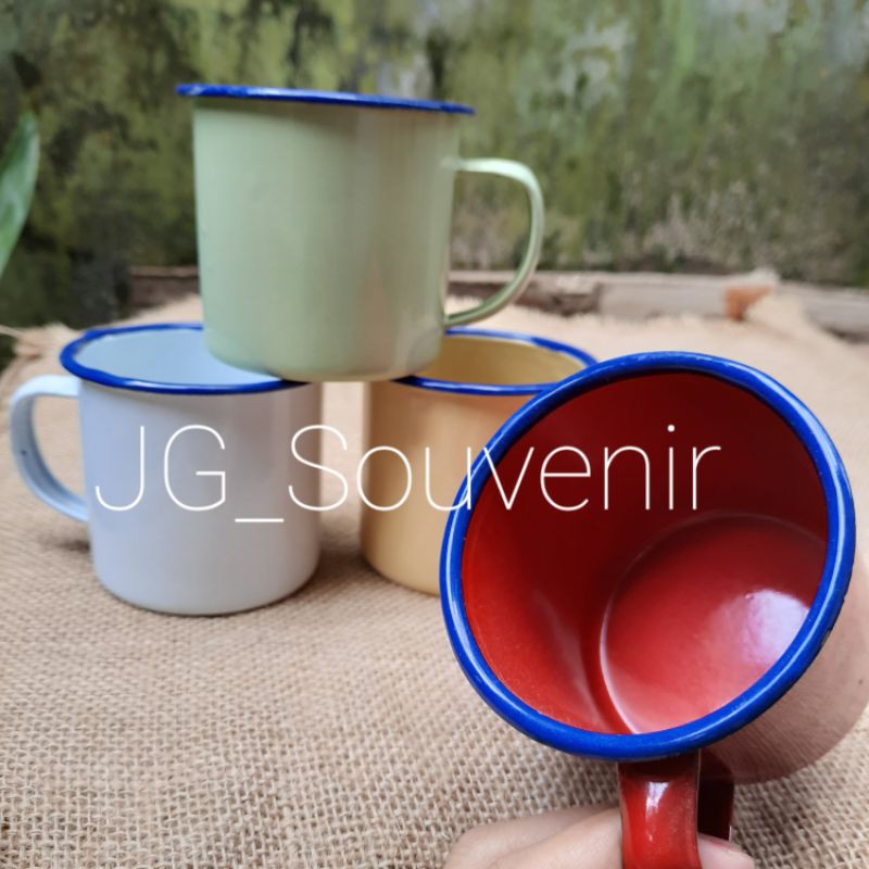 Jual SOUVENIR GELAS KALENG CANGKIR MUG ENAMEL 7CM TERMURAH SOUVENIR ...