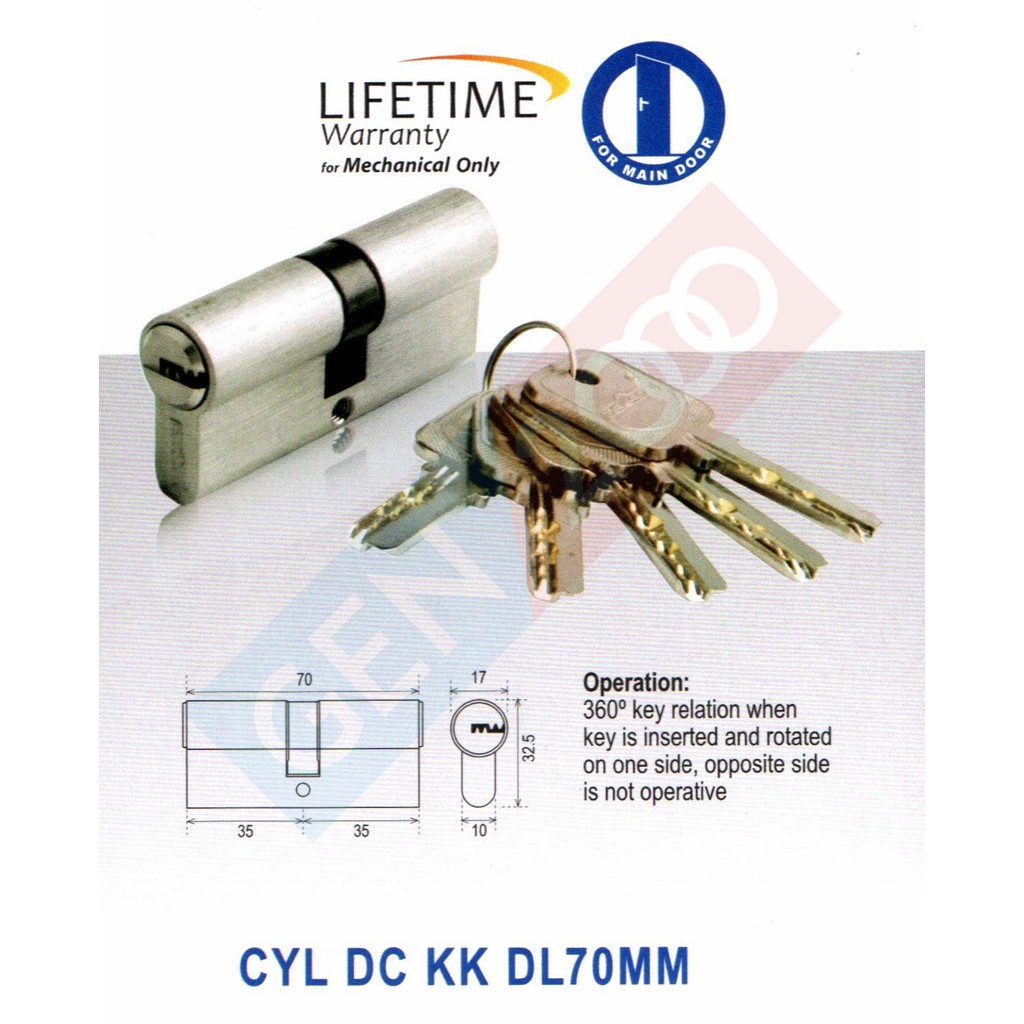 Jual Silinder Kunci Pintu Dekkson Komputer Key CYL DC KK 70 MM SN ...