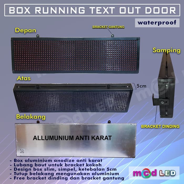 Jual RUNNING TEXT RUNNINGTEXT LED DISPLAY P10 RGB OUTDOOR OUT DOOR FULL ...