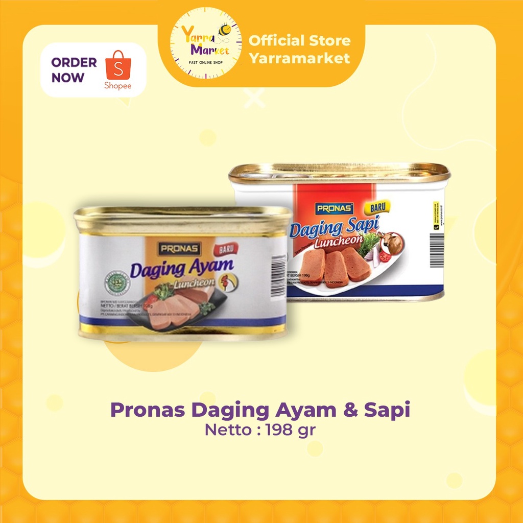 Jual PRONAS LUNCHEON { BEEF & CHICKEN } MAKANAN KALENG 198gr | Shopee ...