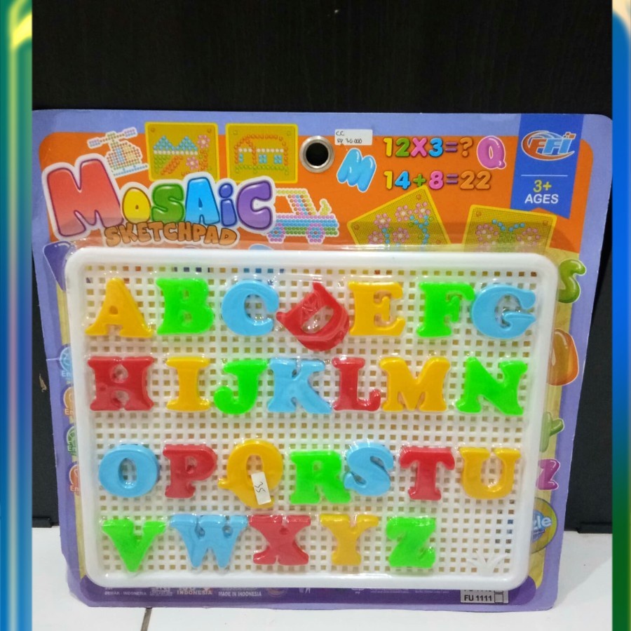 Jual Mainan Belajar Huruf Alphabet Tempel Angka / Mosaic ABC | Shopee ...