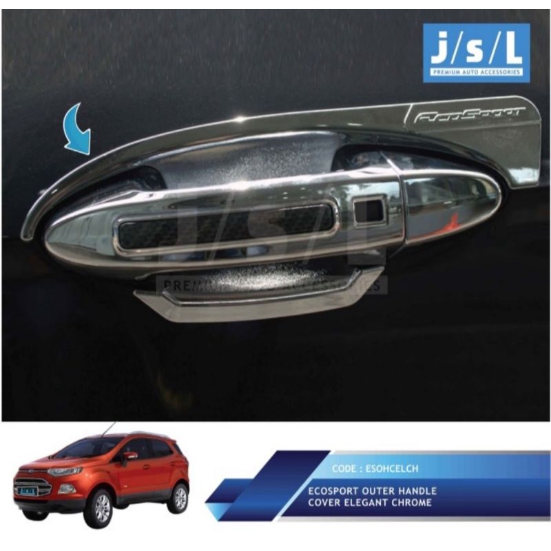 Jual Mangkok pintu mobil Ford EcoSport outer handle cover elegant chrome jsl variasi hiasan ...