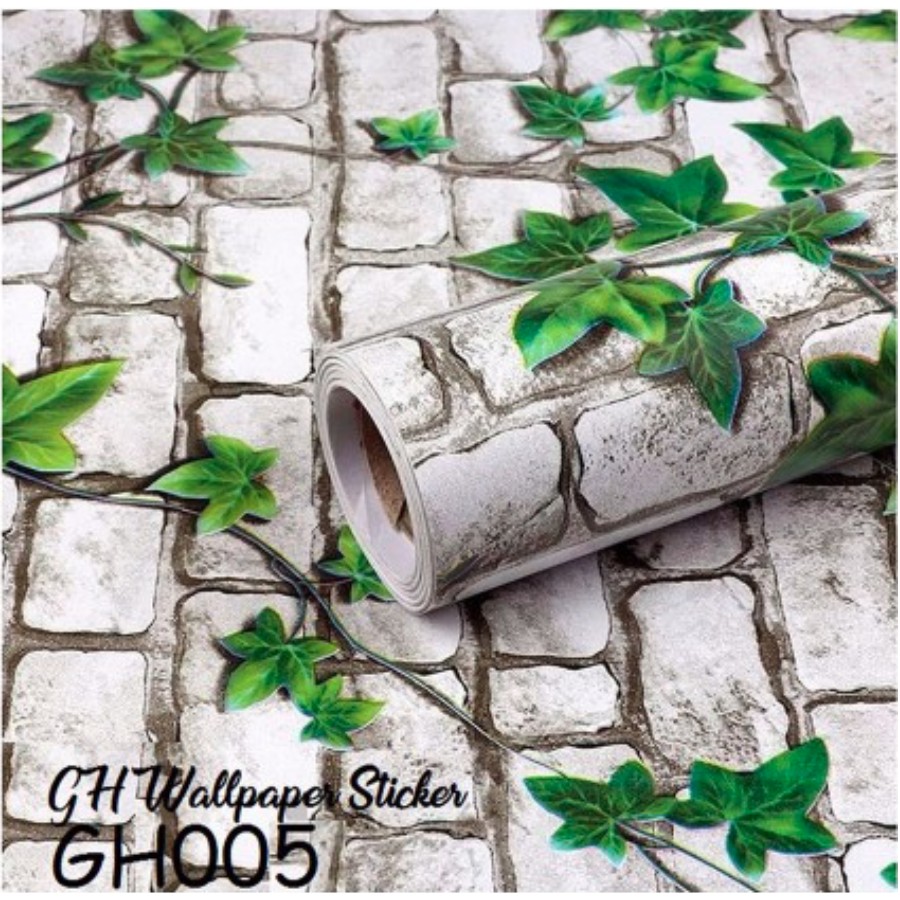 Jual 1 KG MUAT 2 ROLL !! WALLPAPER DINDING ukuran 45 cm x 10 M TEMA WARNA SALUR HIJAU BUNGA ...