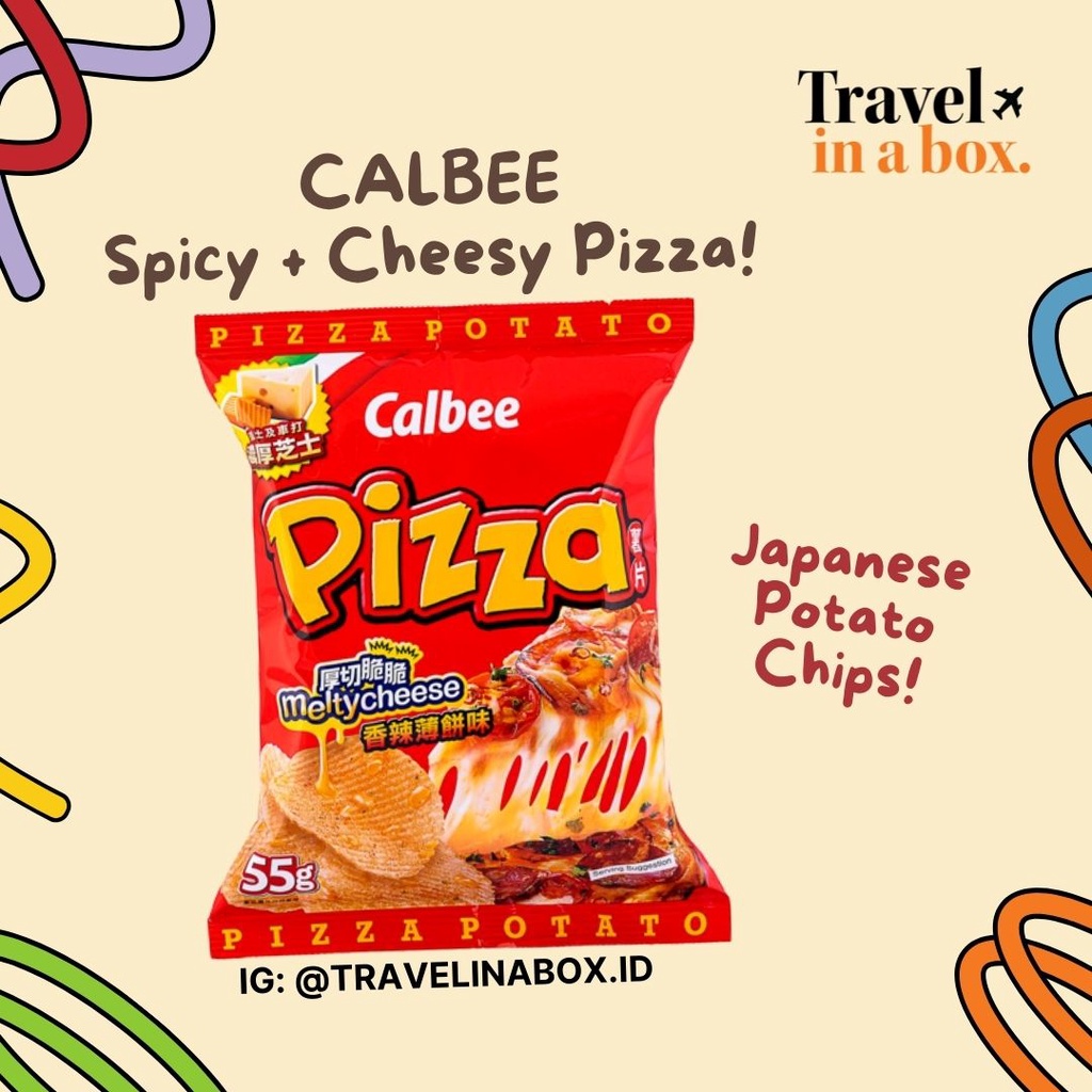 Jual Calbee Spicy Cheesy Pizza Potato Chips (Snack Jepang) | Shopee ...