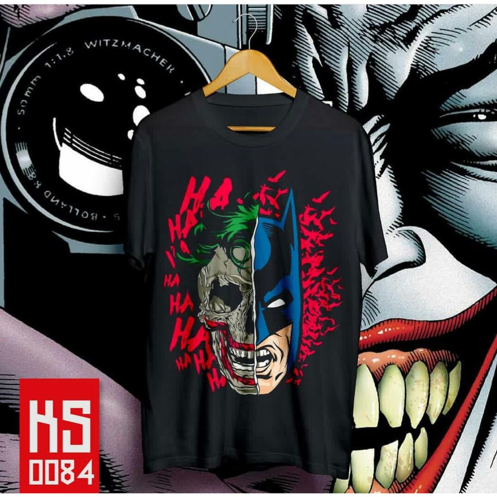 Jual MURAH CUSTOM KAOS HITAM lengan pendek UKURAN S TEMA BATMAN DAN ...
