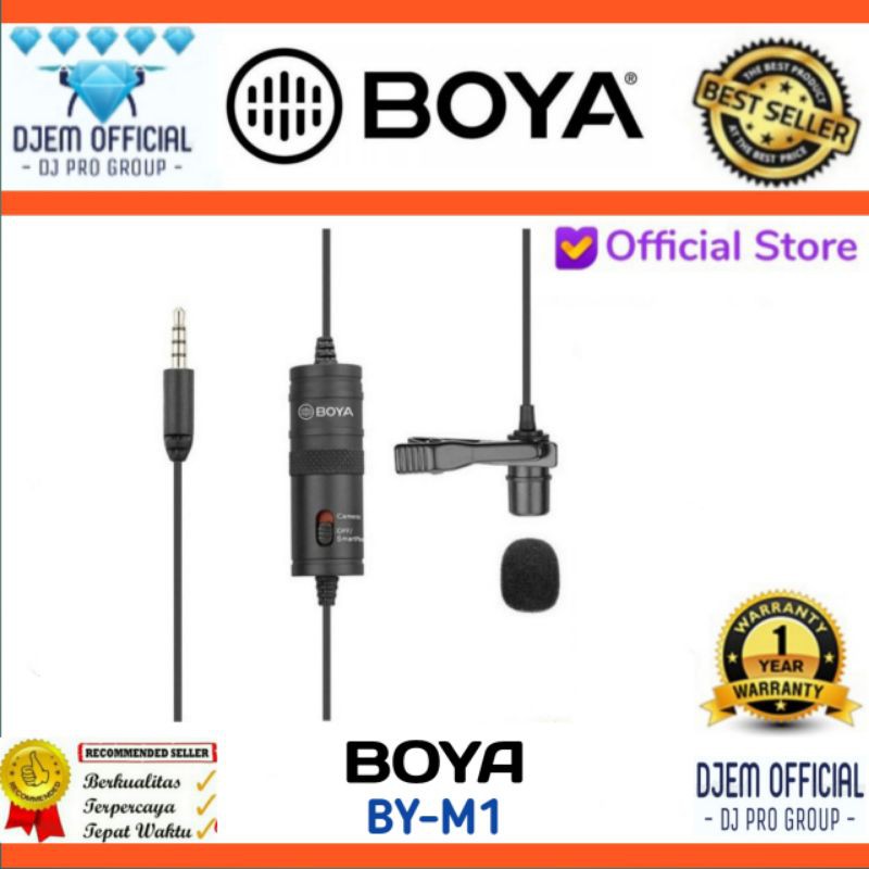 Jual BOYA BY-M1 Clip on Lavalier Microphone Boya BY M1 Mic Boya M1 ...