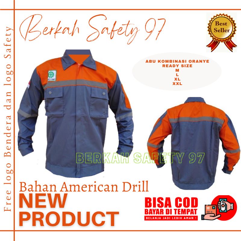Jual Wearpack Safety/ Wearpack Kerja Lengan Panjang Abu Kombinasi ...