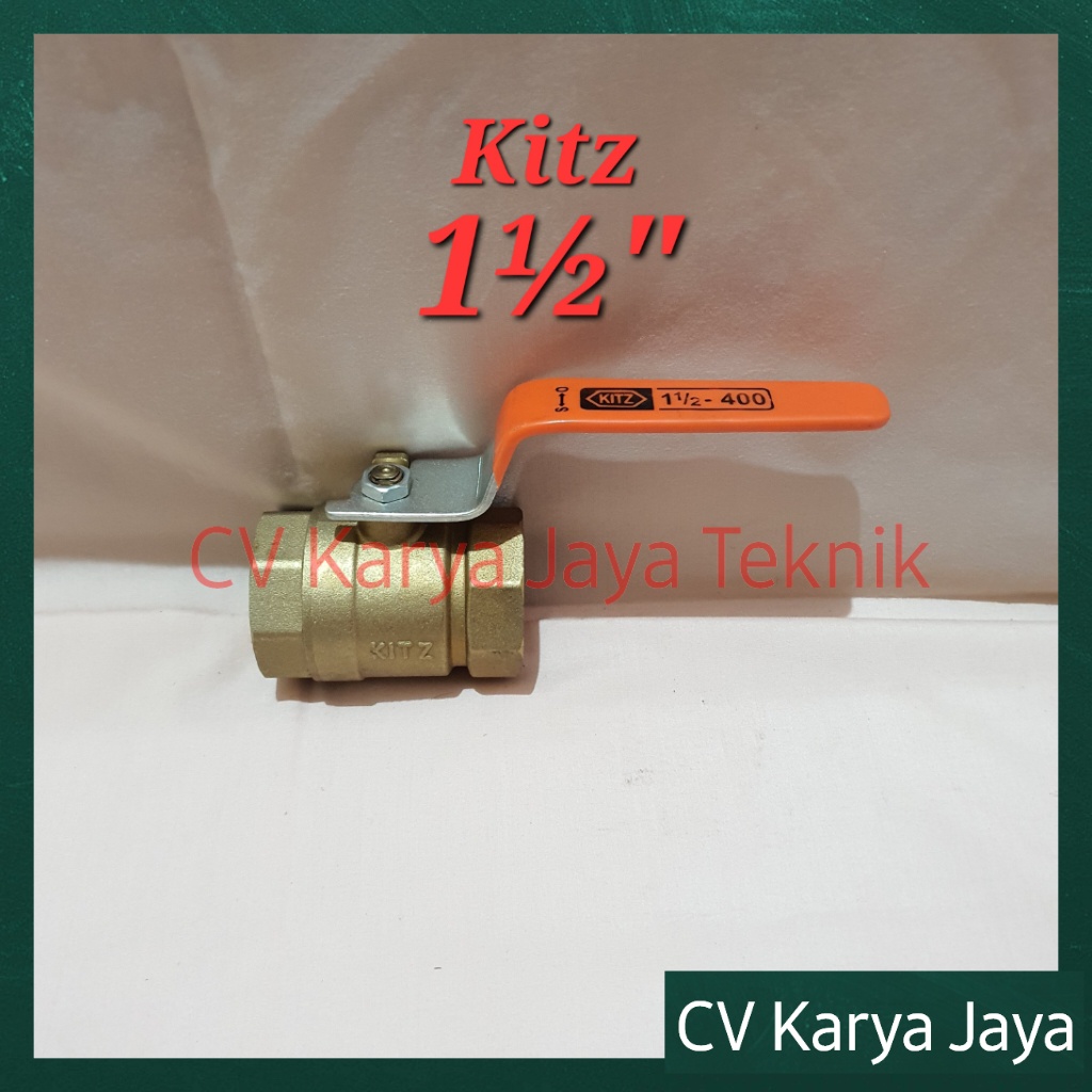 Jual Ball Valve Kuningan Kitz 1 1/2” / Stop Kran 1 1/2 Inch | Shopee Indonesia