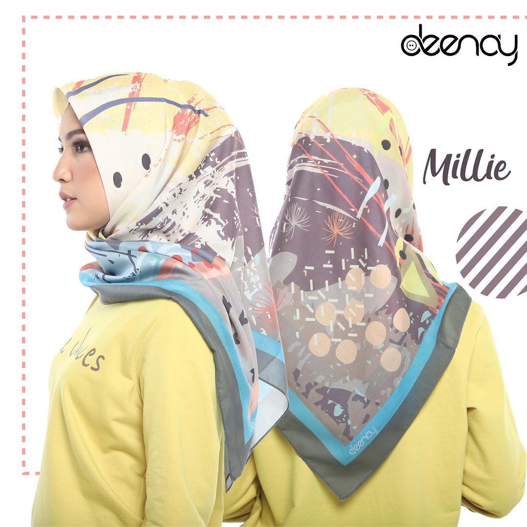 Jual Kerudung Deenay Millie Ori / Jilbab Segi Empat Voal Motif Hijab ...