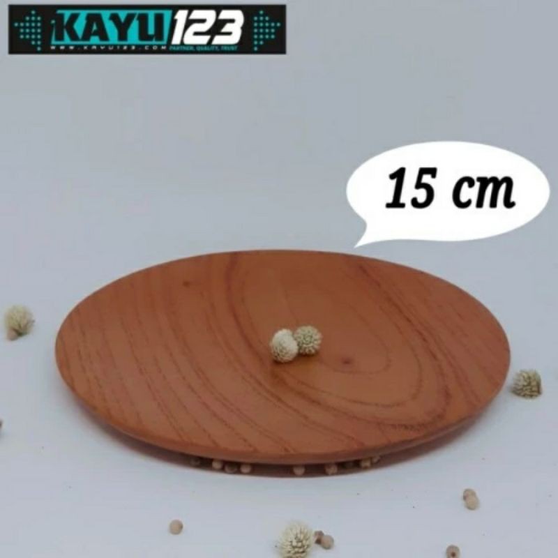 Jual WOODEN PLATE DIAMETER 15 CM PIRING KAYU LINGKARAN (WP-04) | Shopee ...
