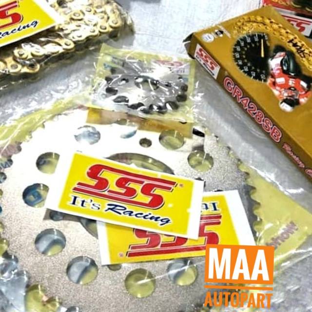 Jual Gear Chain Kit Gir Rantai Set Pnp Kawasaki W175 Merk SSS Original ...