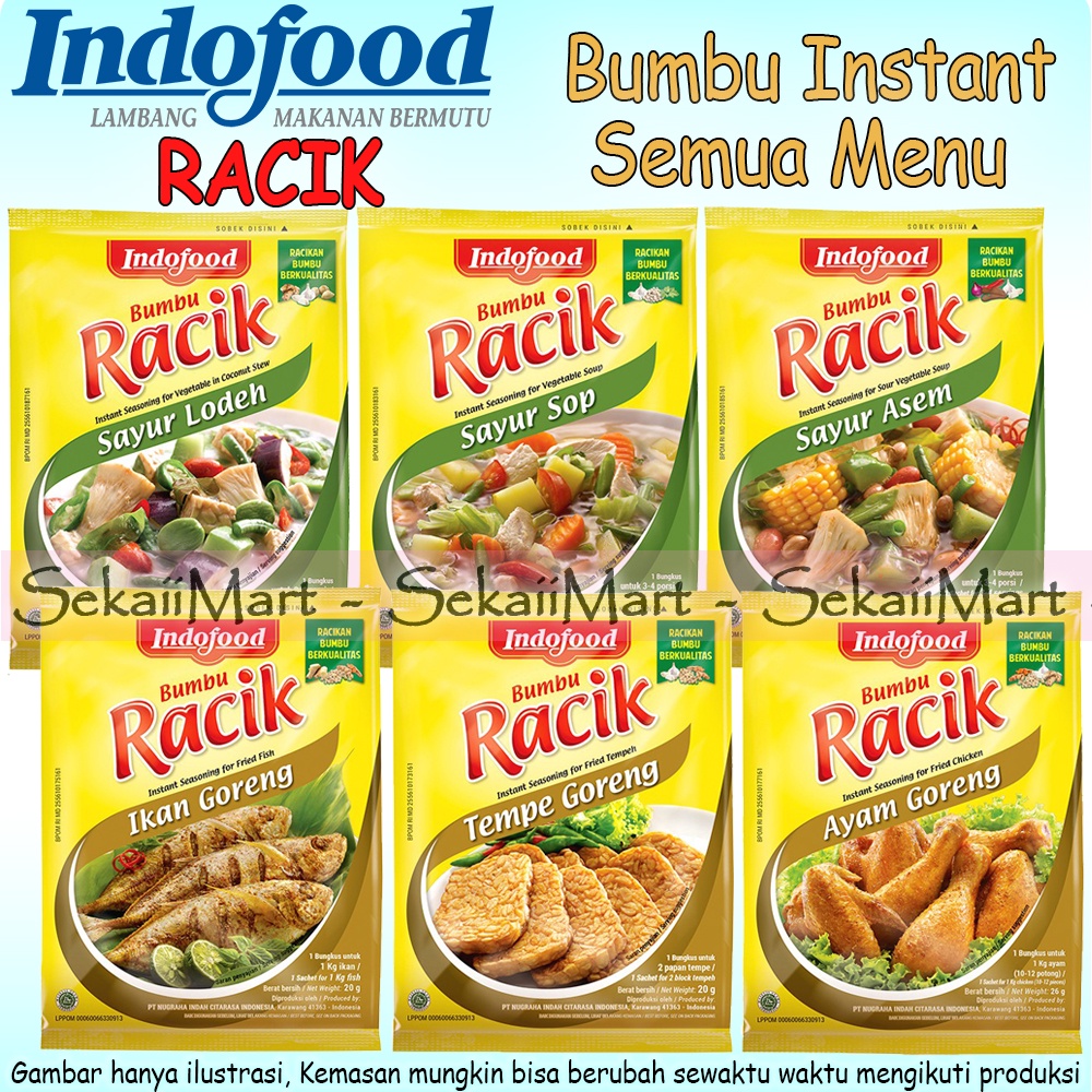 Jual INDOFOOD RACIK Lengkap Semua Menu Masakan - Bumbu Masak Instant ...