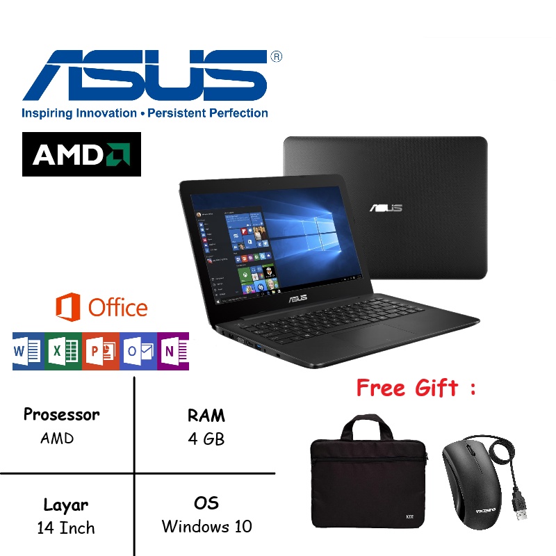 Jual Laptop Asus X454 AMD RAM 10GB SSD 256GB Windows 10 | Shopee Indonesia