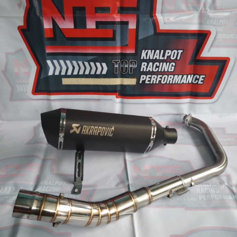 Jual Knalpot Akrapovic layang hitam doff R15 GSX CBR Verza Vixion xabre Byson Pulsar 200NS ...