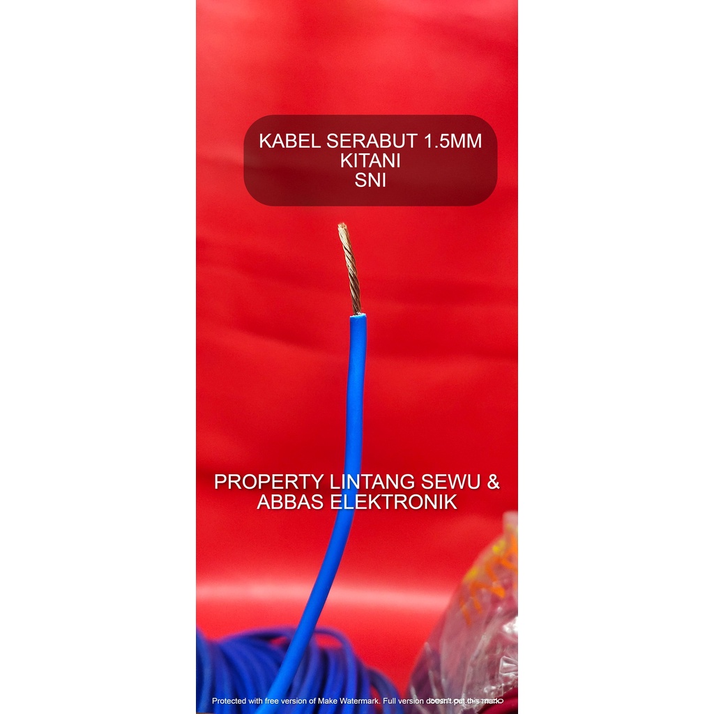 Jual Kitani Meteran Serabut - NYAF 1.5 Mm² - Kabel Tembaga Rambut Kitani 1.5mm | Shopee Indonesia