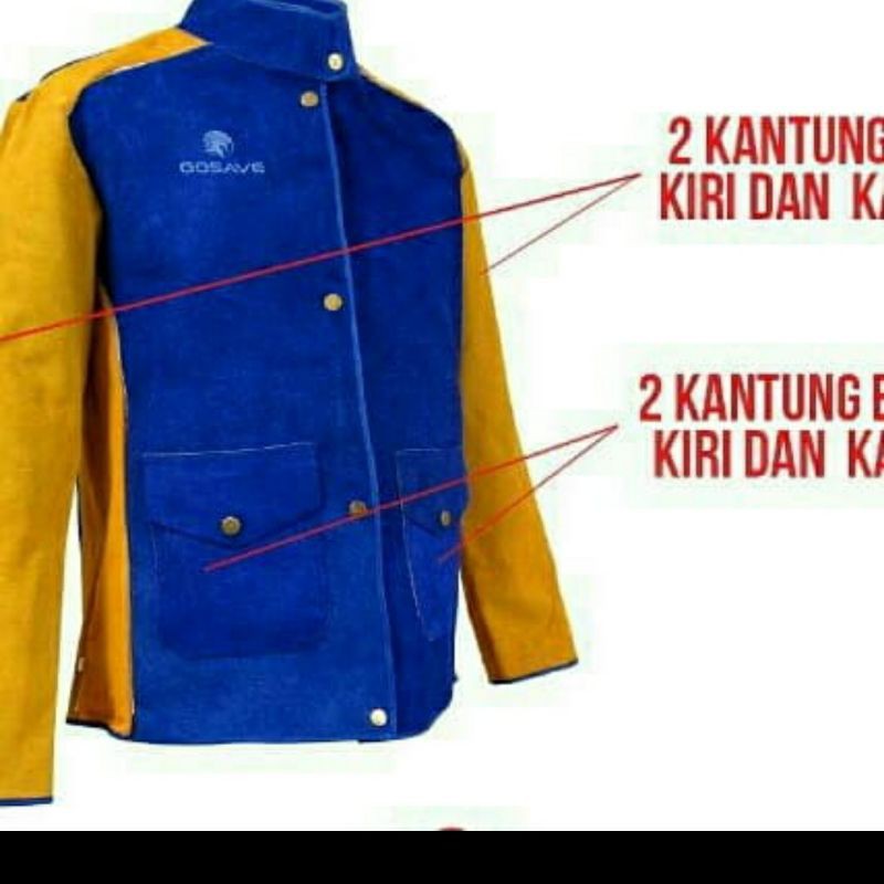 Jual Jacket kulit split sapi tebal anti panas welding las grinding ...