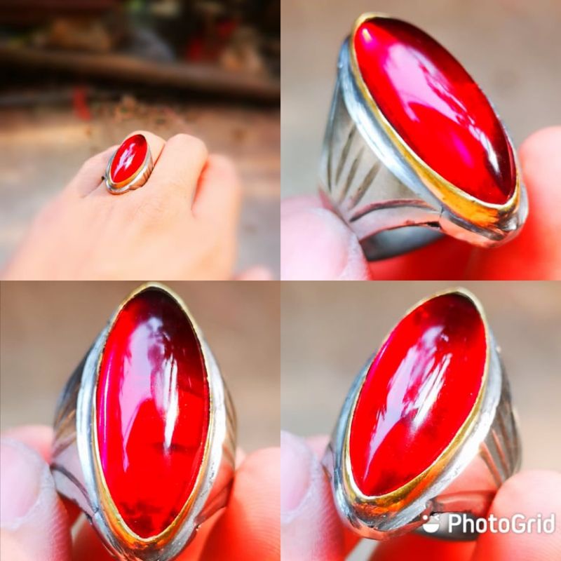 Jual Cincin batu permata ruby siem model pandan | Shopee Indonesia