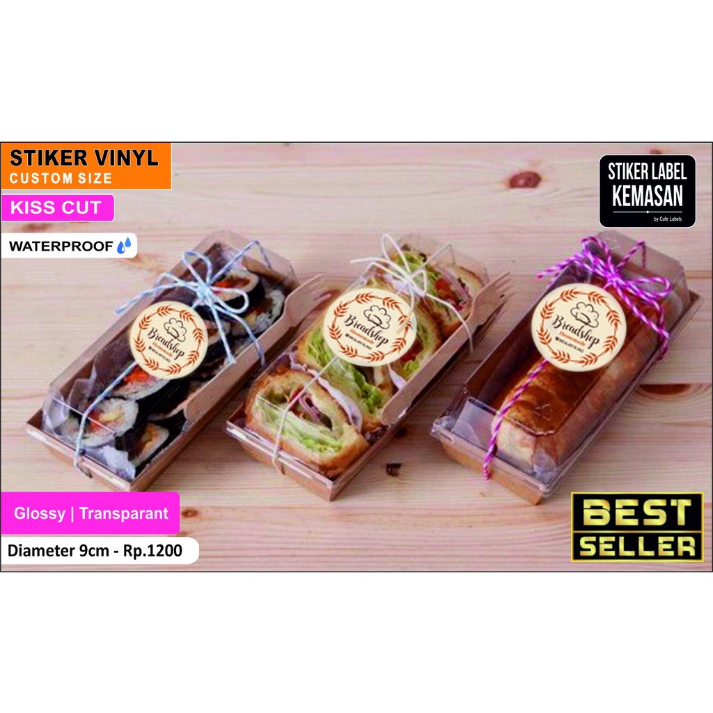 Jual custom stiker label Kemasan / merk Dagang/Usaha ukuran 9cm ...