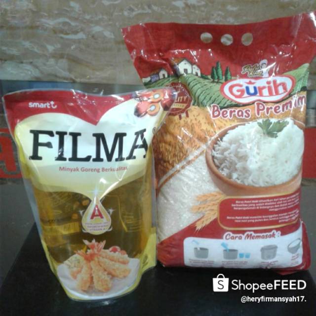 Jual 1 paket :Beras cap putri koki dan minyak filma 2 liter | Shopee ...