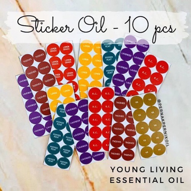 Jual Custom sticker young living 10pcs label stiker tutup botol yleo ...