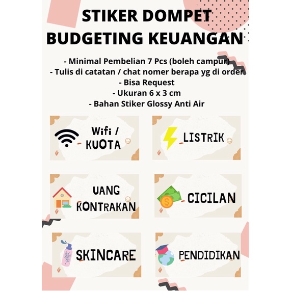 Jual Stiker Dompet Budgeting Keuangan Sticker Pengatur Pemisah Uang ... Jual Stiker Dompet Budgeting Keuangan Sticker Pengatur Pemisah Uang ...