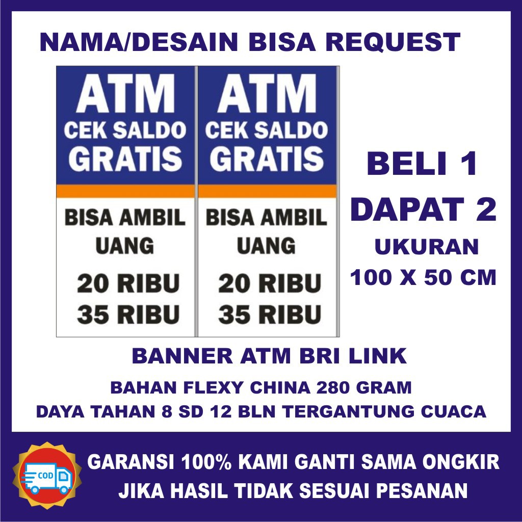 Jual Banner Berdiri ATM Mini BRILink | Shopee Indonesia