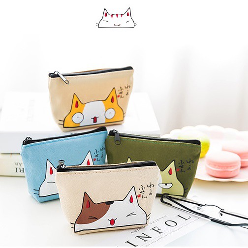 Jual Korean Cute CAT-FACE COIN PURSE / Dompet Koin & Kartu Karakter ...