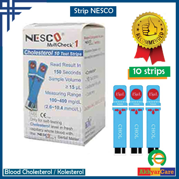 Jual Strip Stik Nesco isi 10 Alat Cek Tes Kolesterol Kolestrol ...