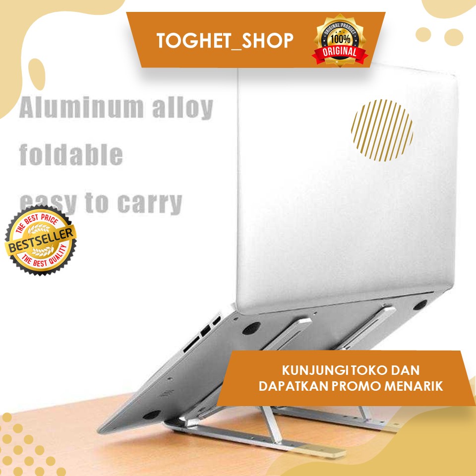 Jual Laptop Stand Aluminium Ringan Dan Tahan Panas Stand Holder Untuk ...