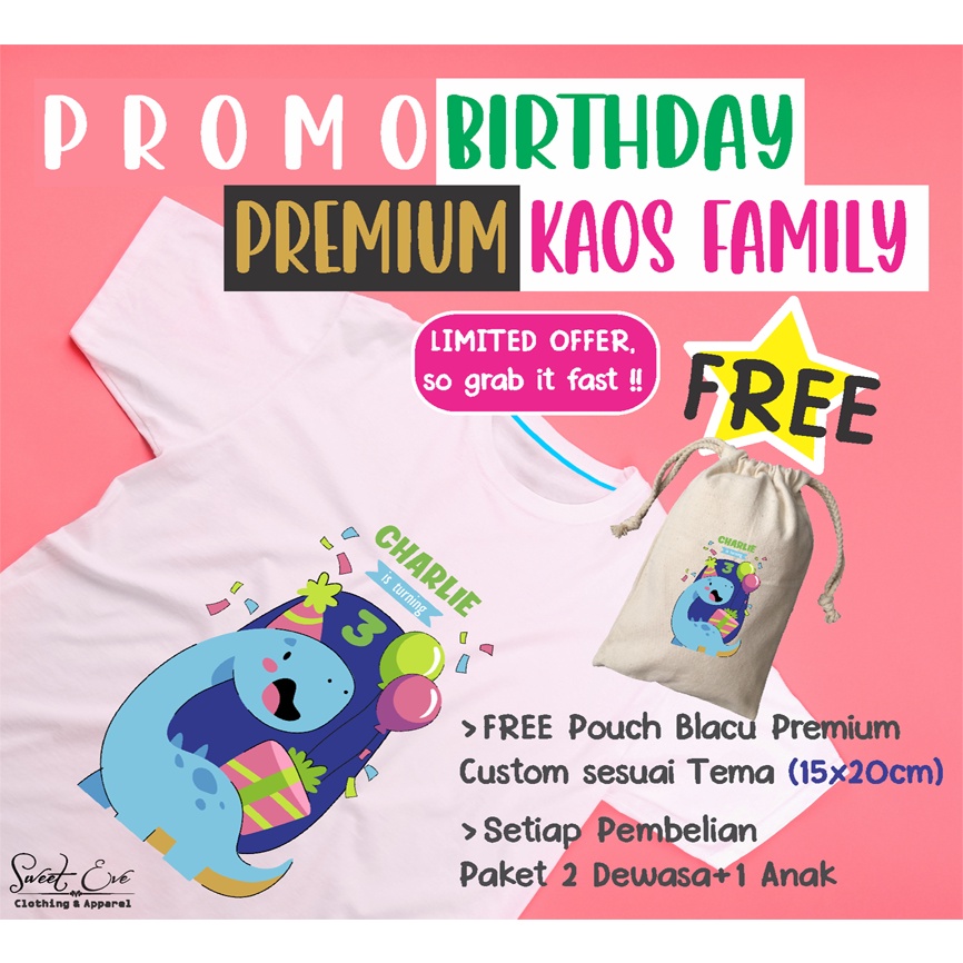 Jual Kaos White Premium Birthday Family | Couple Family | Kaos Custom ...