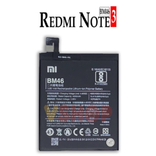 Jual BATERAI BATRE FOR XIAOMI REDMI NOTE 3 - REDMI NOTE 3 PRO BM46 ...